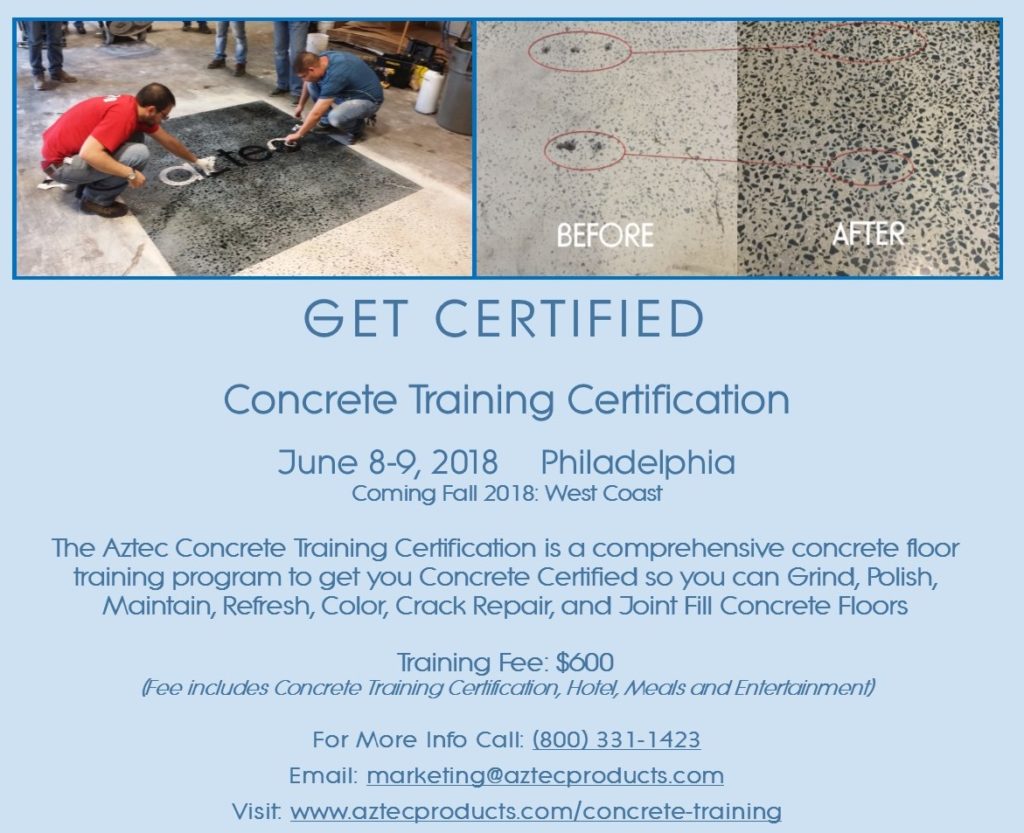 Concrete Training – June 2018 Invite | Aztec Products