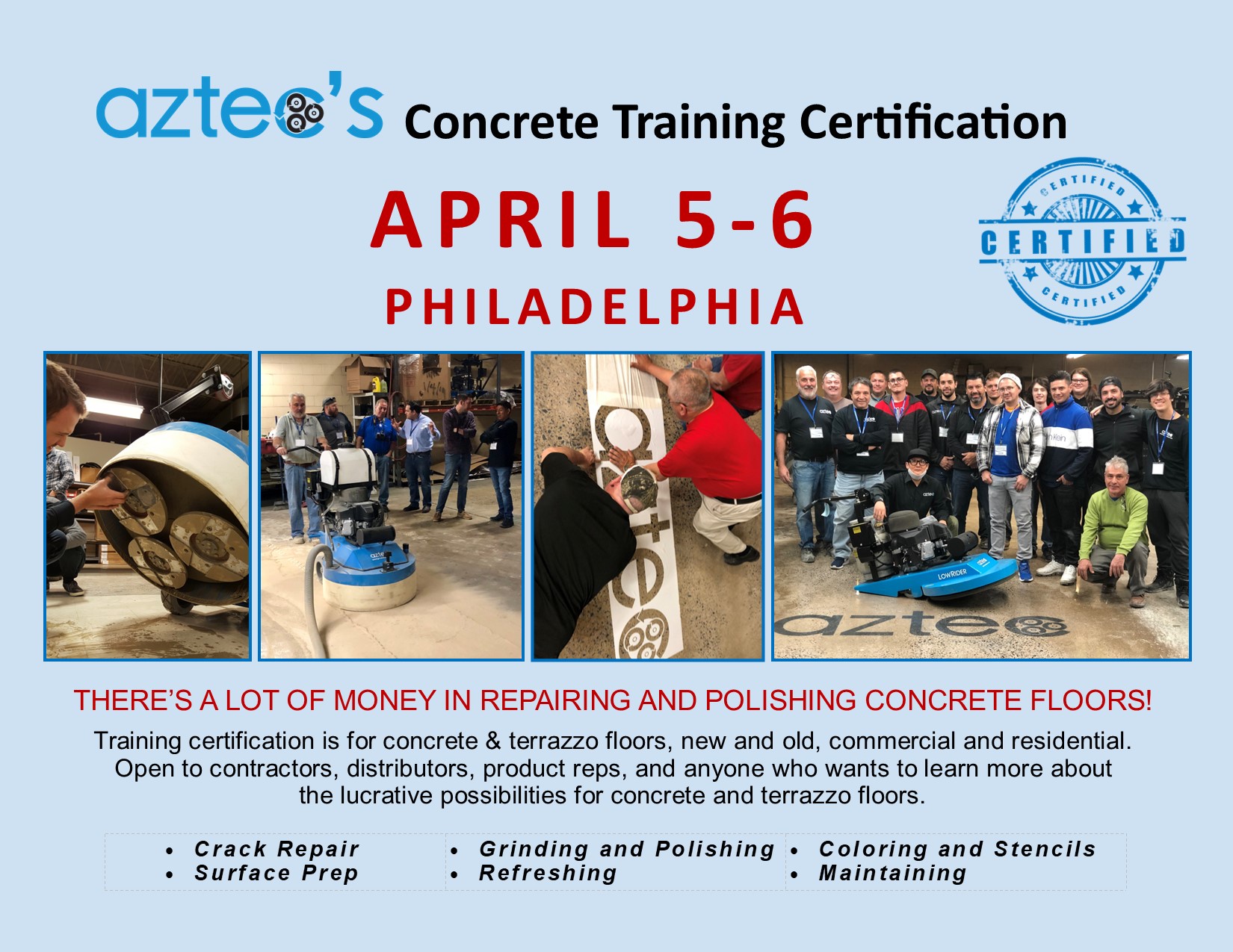 Concrete Training IMAGE – APRIL 2024 | Aztec Products